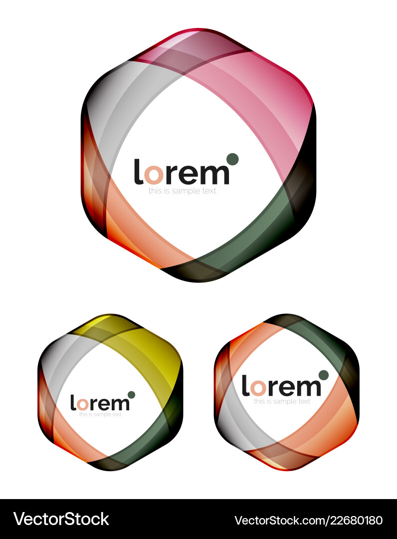 Set of geometric shape convergence logo design Vector Image