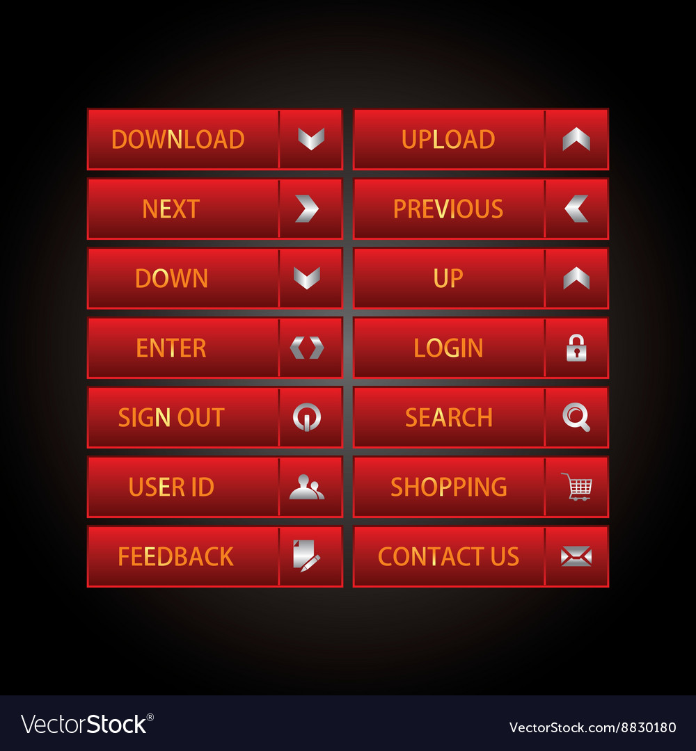 Web button set Royalty Free Vector Image - VectorStock