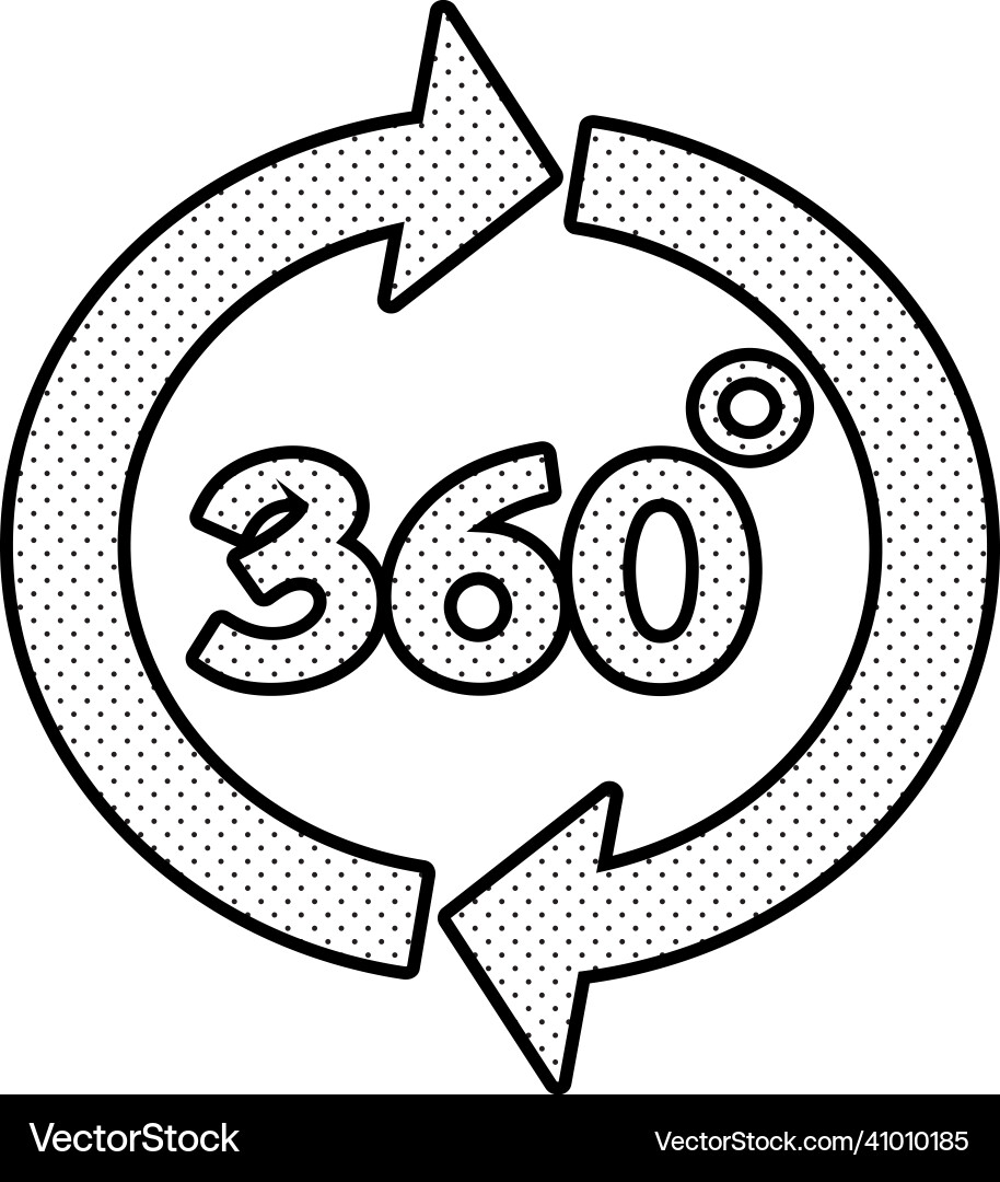 360 degree icon sign symbol design Royalty Free Vector Image