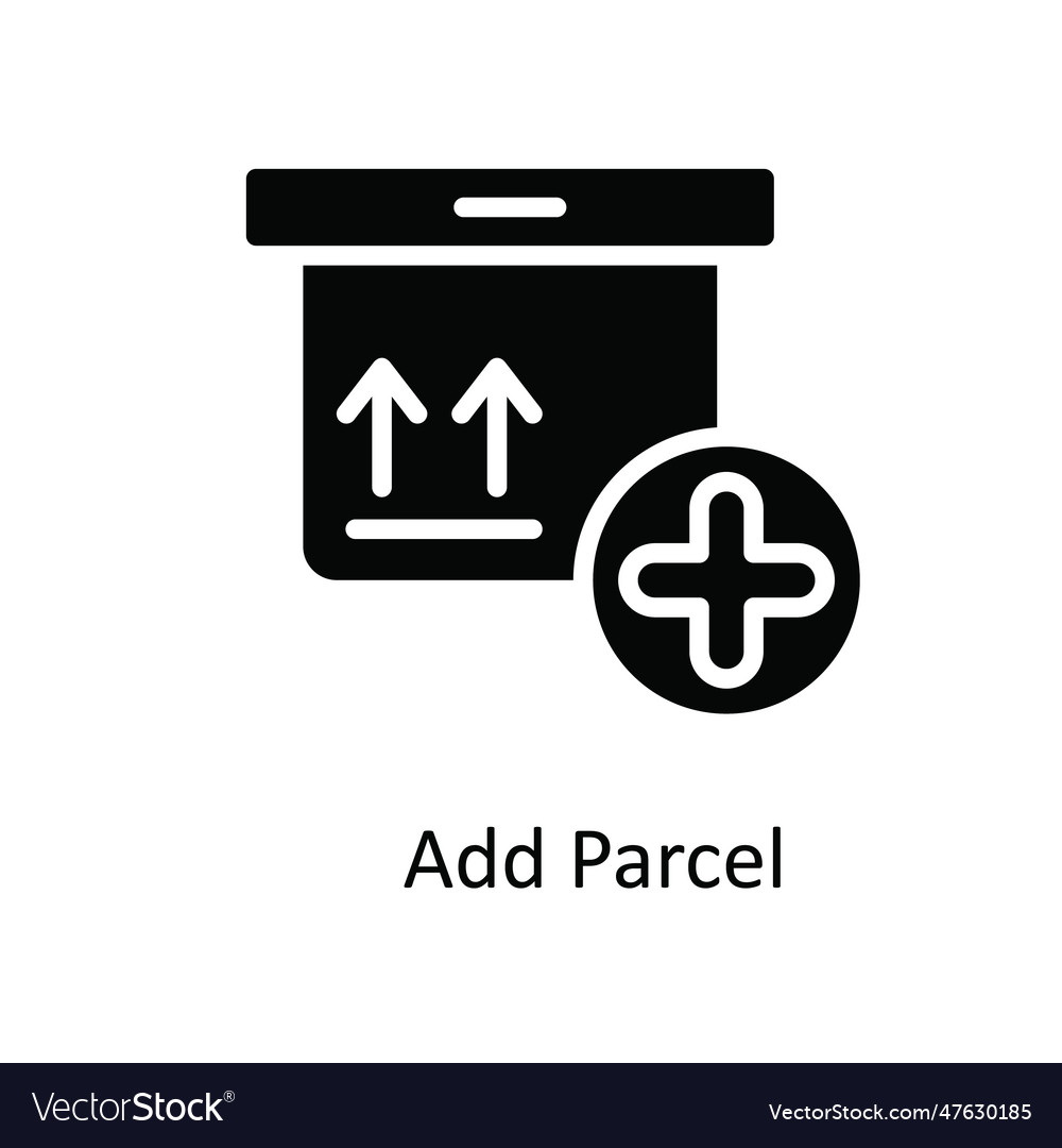 Add parcel solid icon design Royalty Free Vector Image
