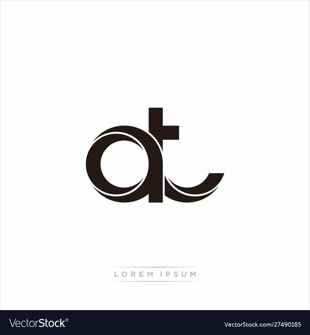 At initial letter split lowercase modern monogram Vector Image