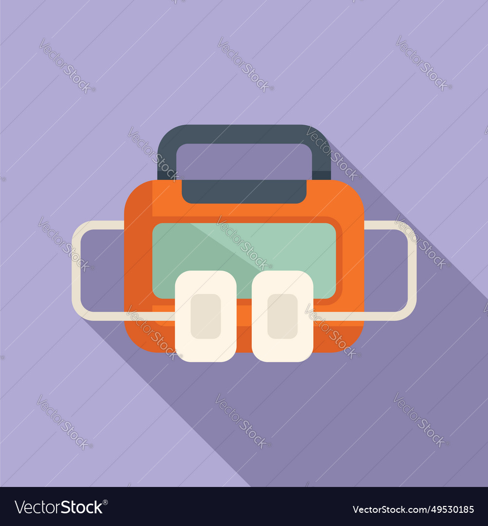 Defibrillator assistance icon flat medical Vector Image