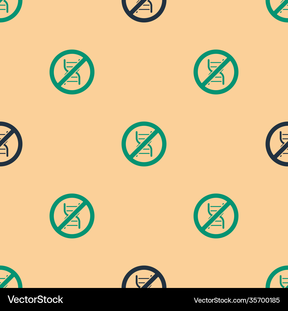 Green and black stop gmo icon isolated seamless Vector Image