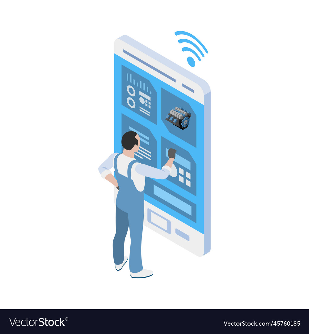 Industrial smart control composition Royalty Free Vector