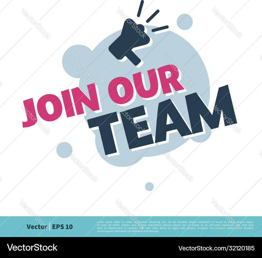 Join our team letter template design eps 10 Vector Image