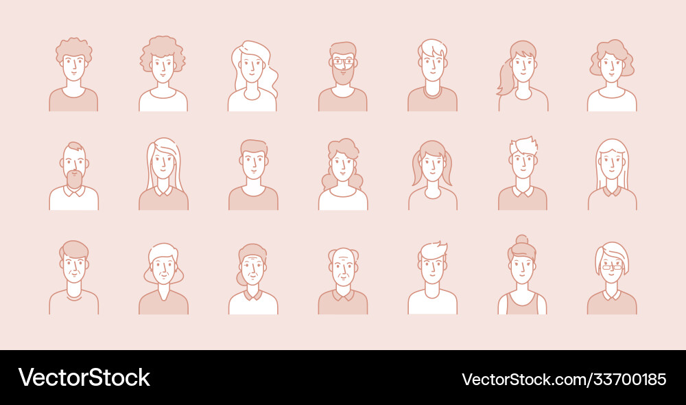 People avatars modern business corporate faces Vector Image