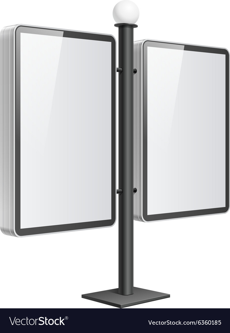 Realistic light box template on white background Vector Image