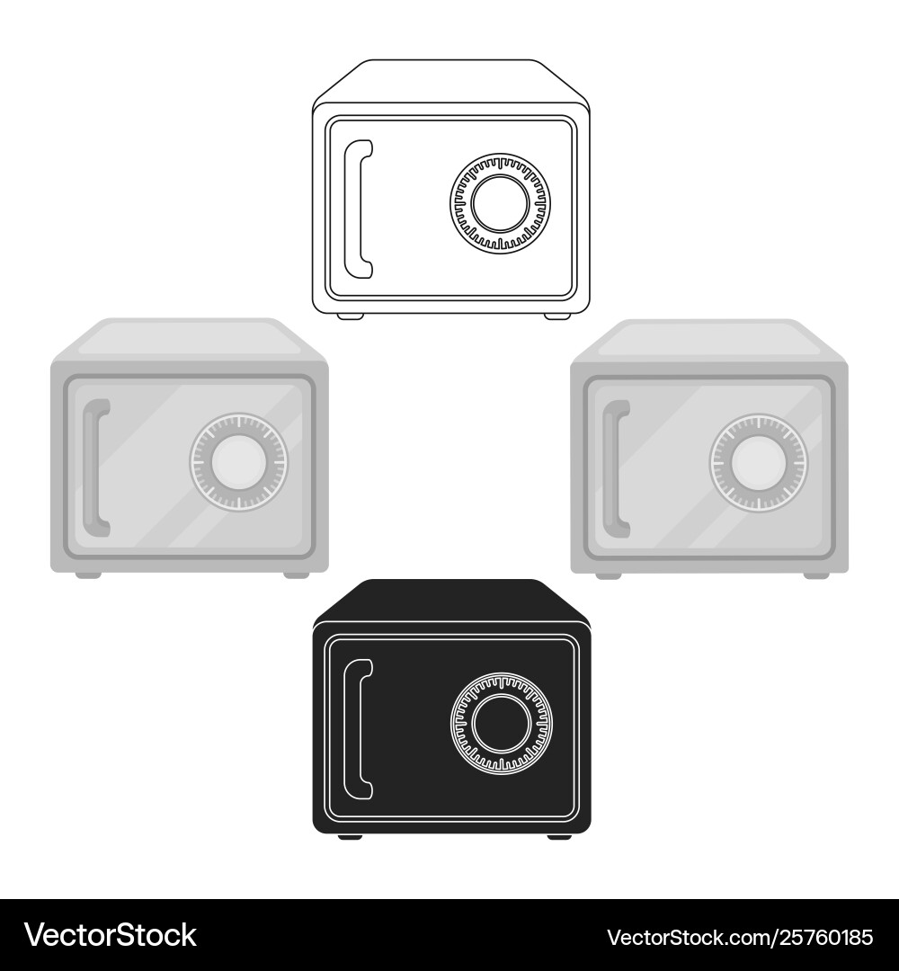 Safe icon in cartoonblack style isolated on white Vector Image