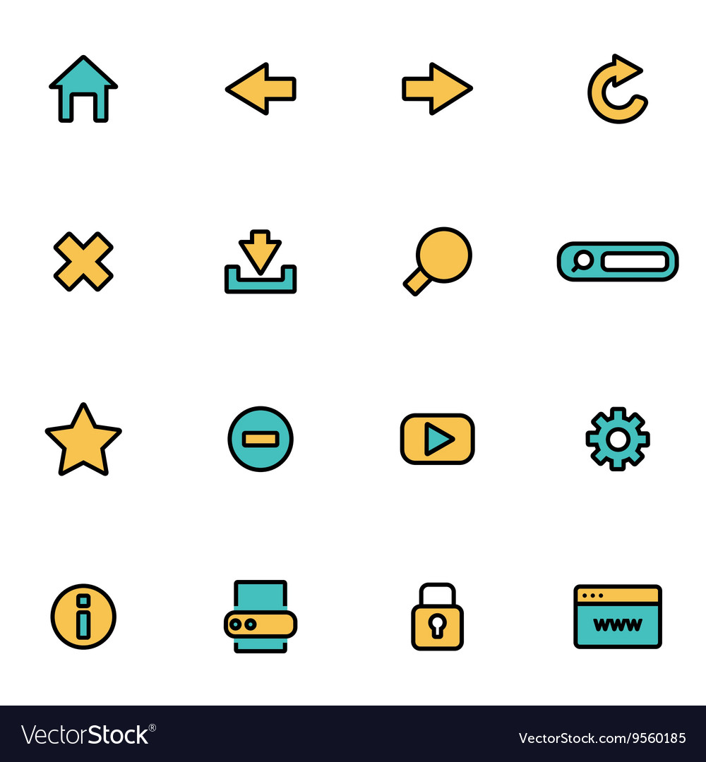 Trendy flat line icon pack for designers and Vector Image