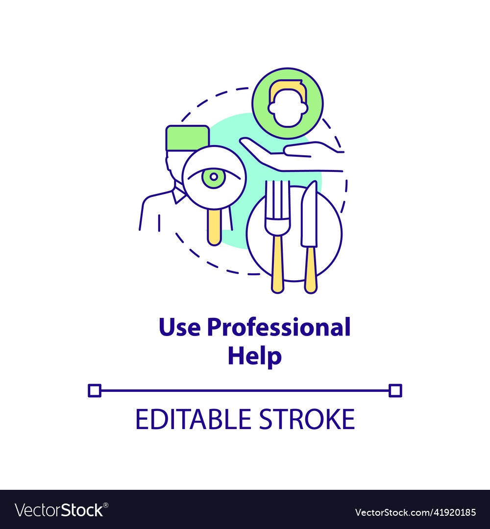 Use professional help concept icon Royalty Free Vector Image