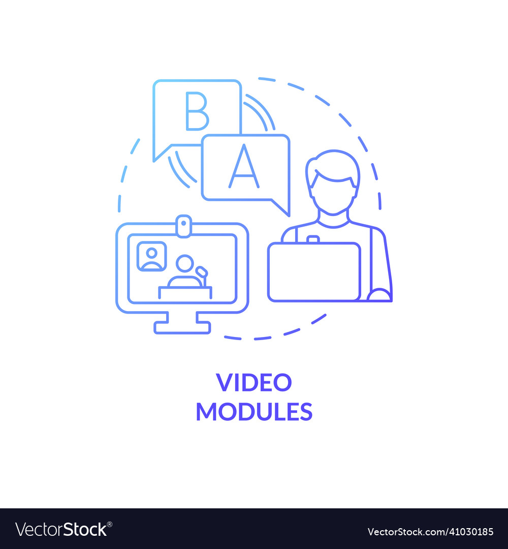 Video modules blue gradient concept icon Vector Image