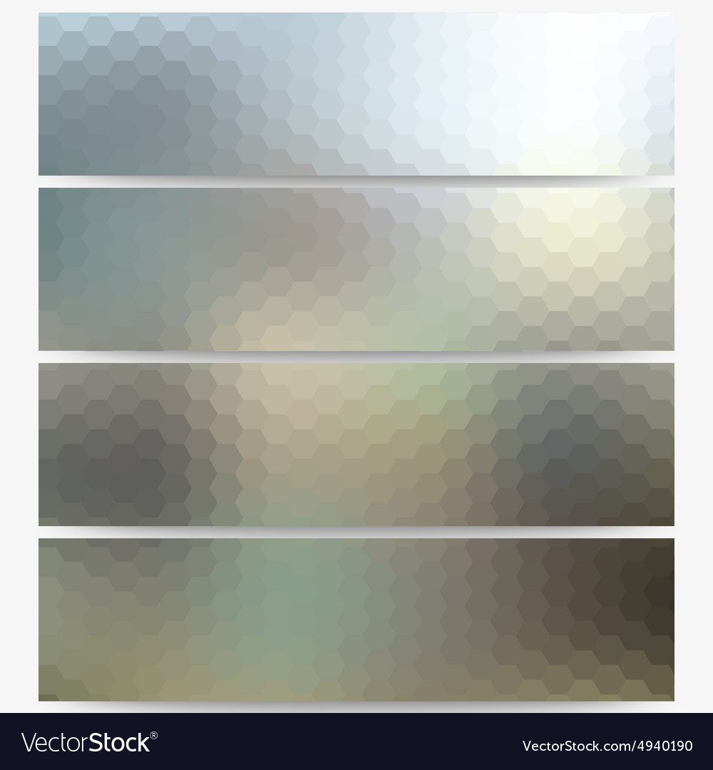 Abstract hexagonal headers set blurred design Vector Image