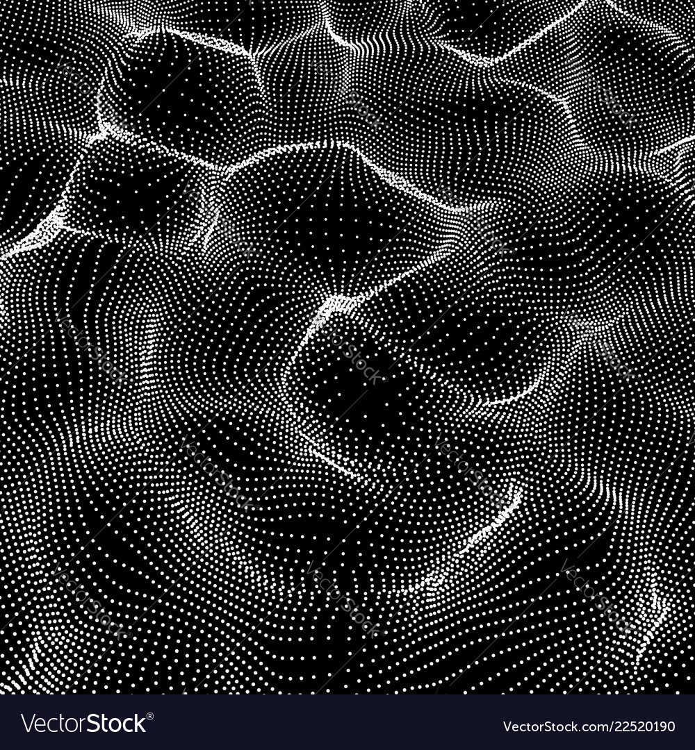 Array with dynamic particles 3d futuristic Vector Image