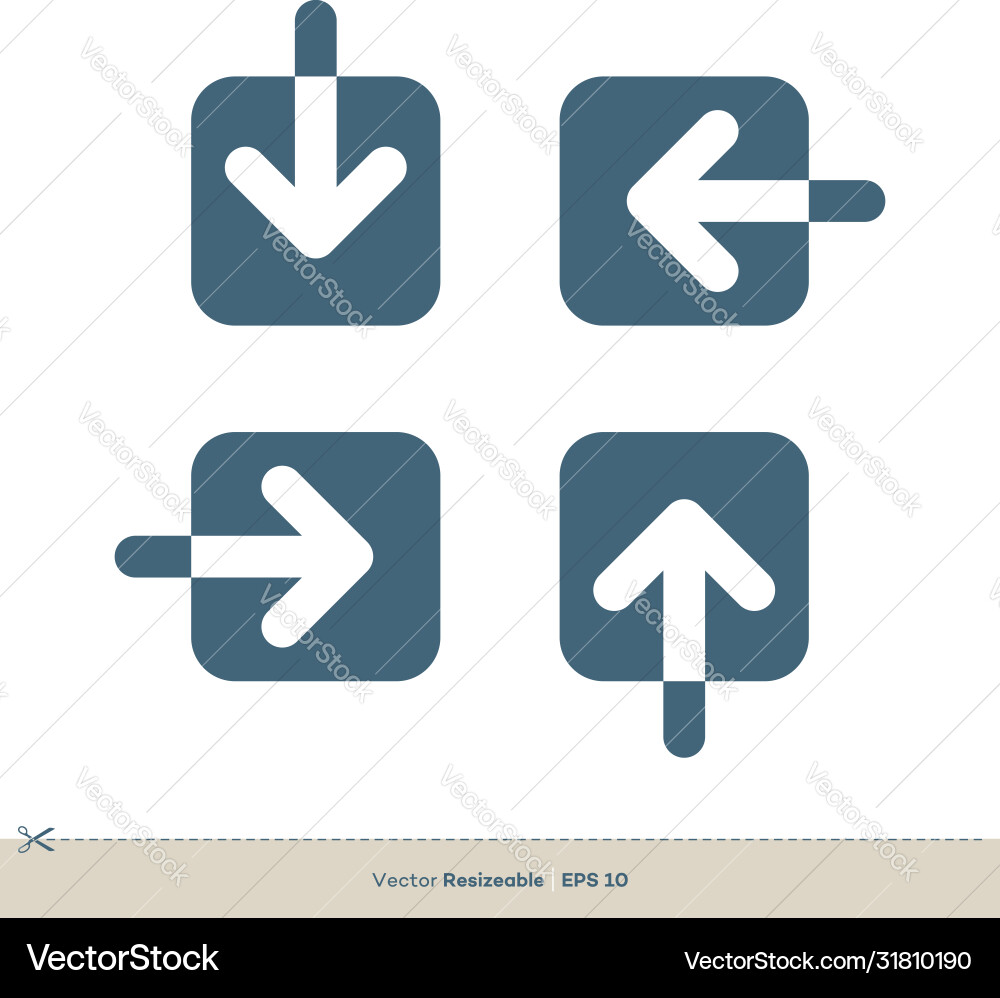 Arrow in square icon logo template design eps 10 Vector Image