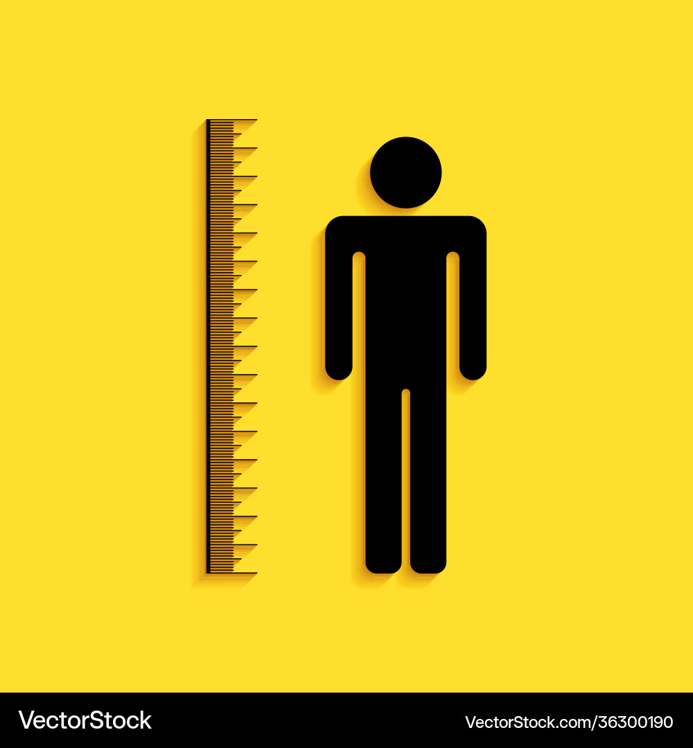 Black measuring height body icon isolated Vector Image