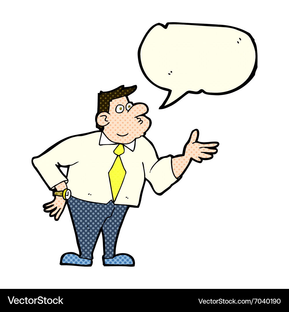 Cartoon businessman asking question with speech Vector Image