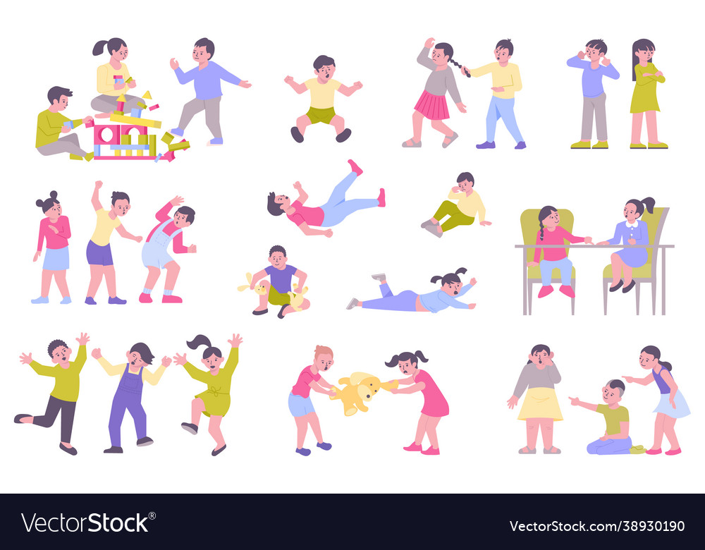Child problems set Royalty Free Vector Image - VectorStock