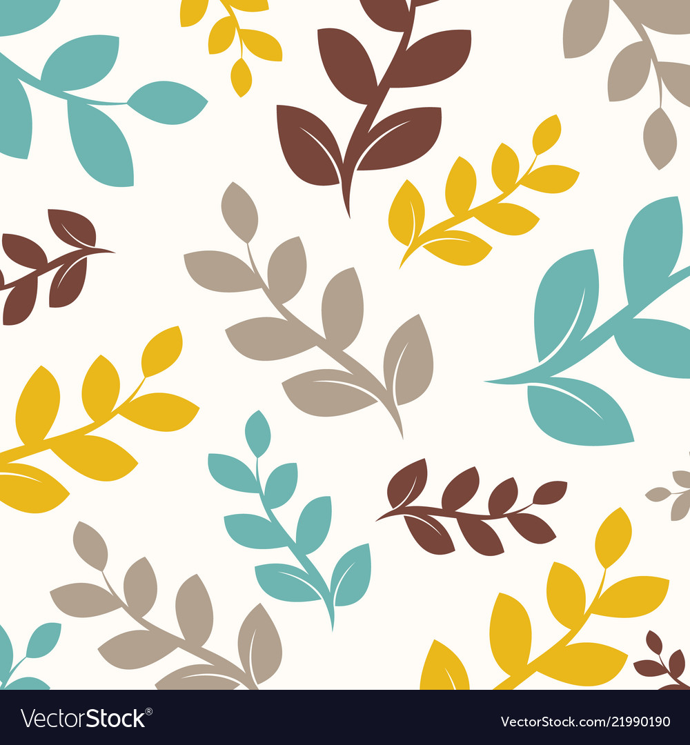 Colorful leaf seamless pattern Royalty Free Vector Image