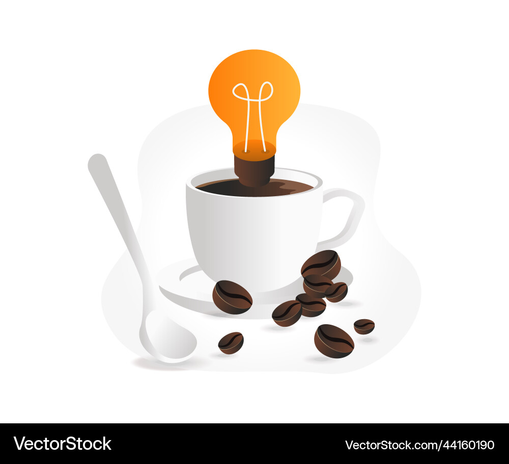 Get ideas with a cup of coffee Royalty Free Vector Image
