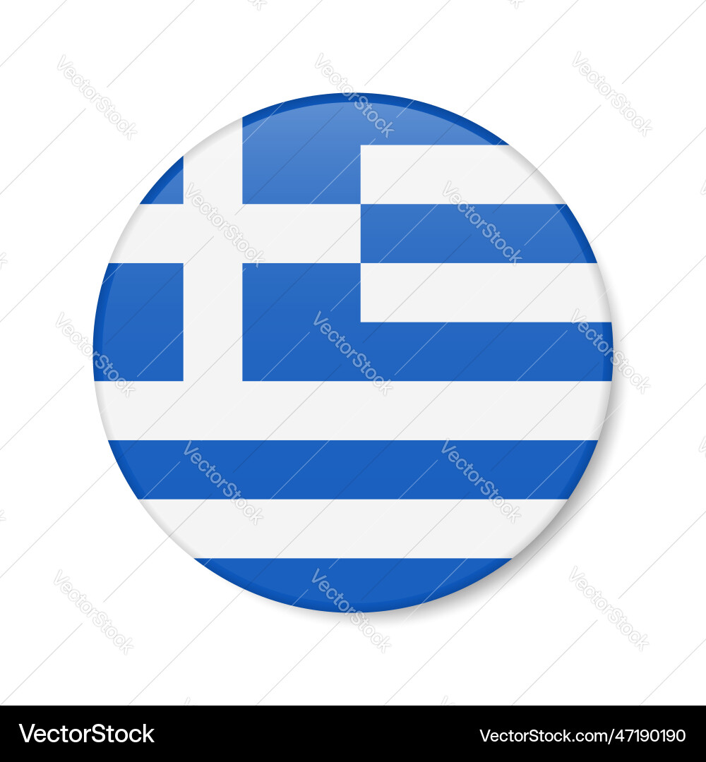 Greece circle button icon greek round badge flag Vector Image