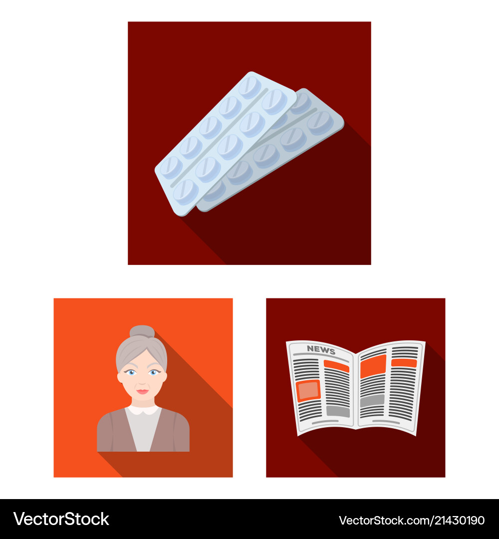 Human old age flat icons in set collection Vector Image