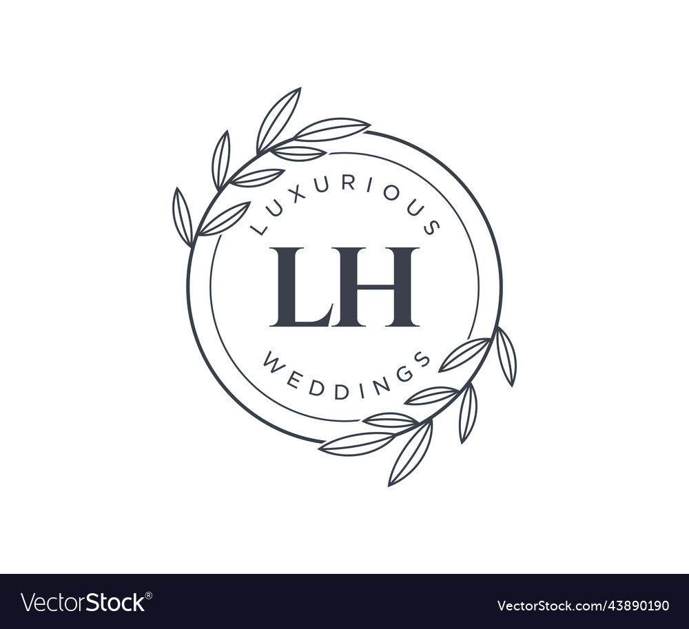 Lh initials letter wedding monogram logos Vector Image