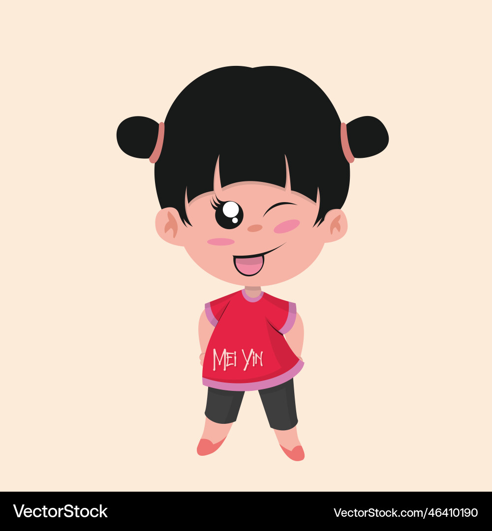 Little girl character design Royalty Free Vector Image