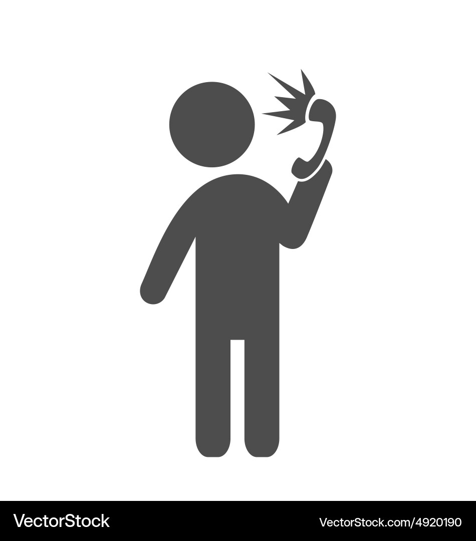 Man with shouting phone flat icon pictograph Vector Image