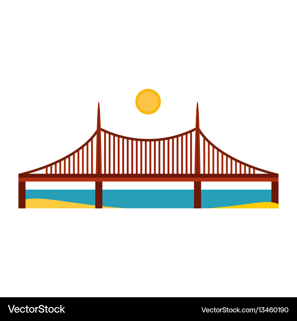 Modern bridge flat pictogram business architecture