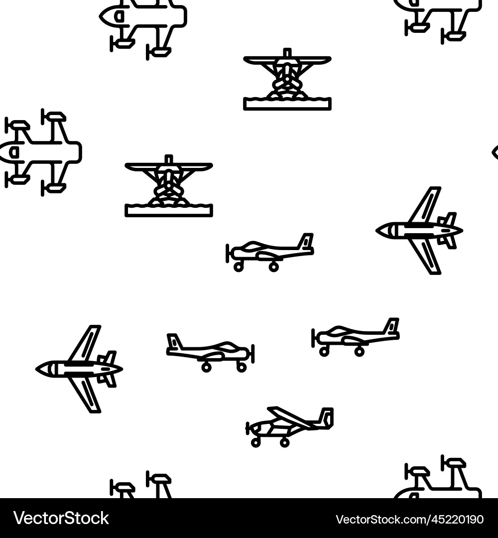 Plane flight travel aircraft seamless Royalty Free Vector