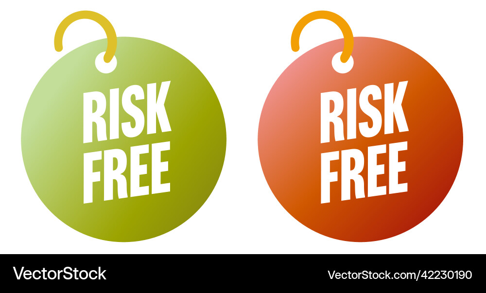 Product tag design with risk free insurance Vector Image