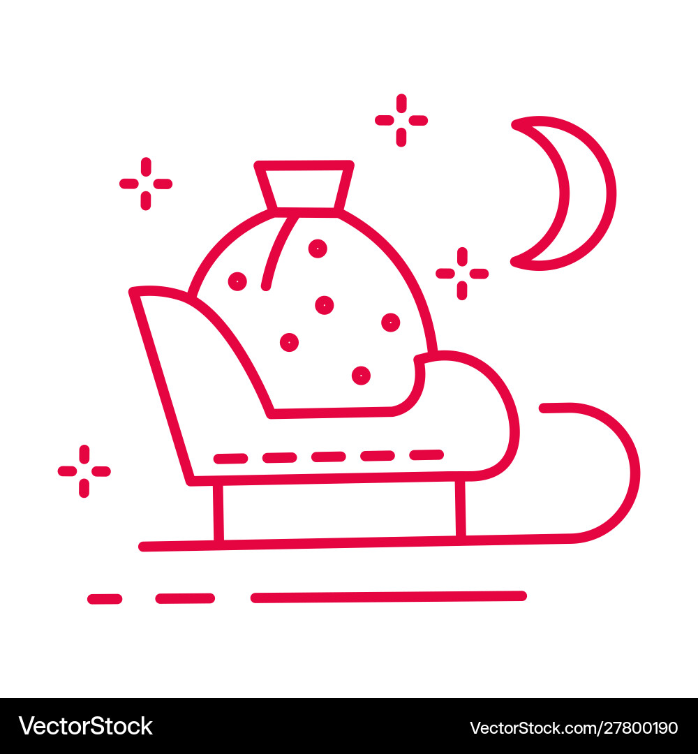 Santa sleight with big sack christmas presents Vector Image