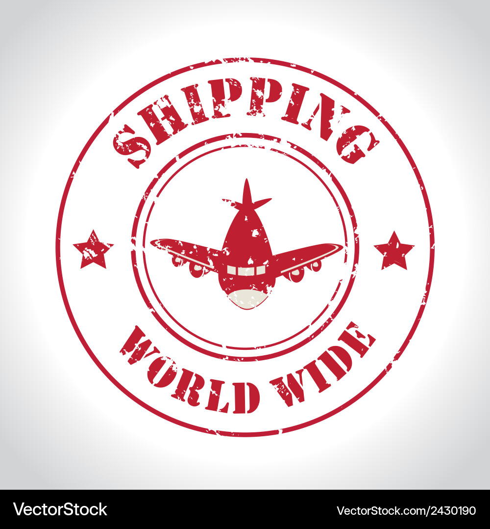 Shipping world wide over gray background Vector Image
