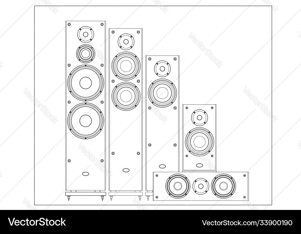 Sound shop front speaker acoustic system Vector Image