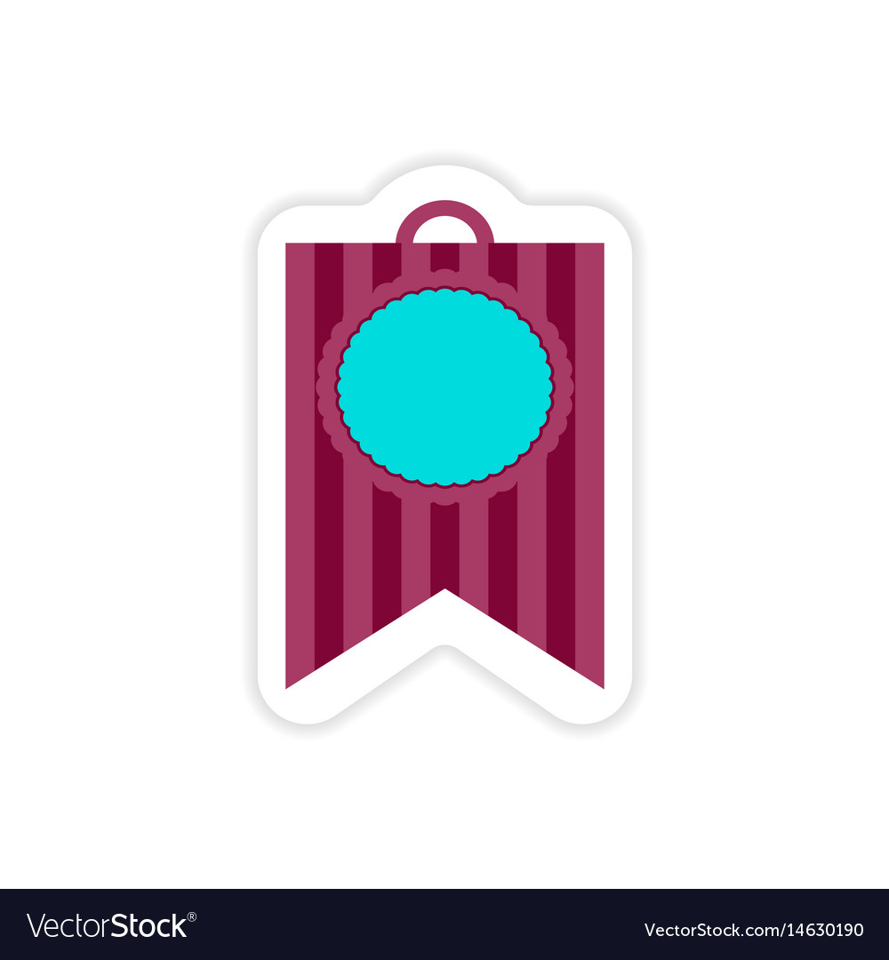 Stylish Paper Sticker On White Background Festive Vector Image