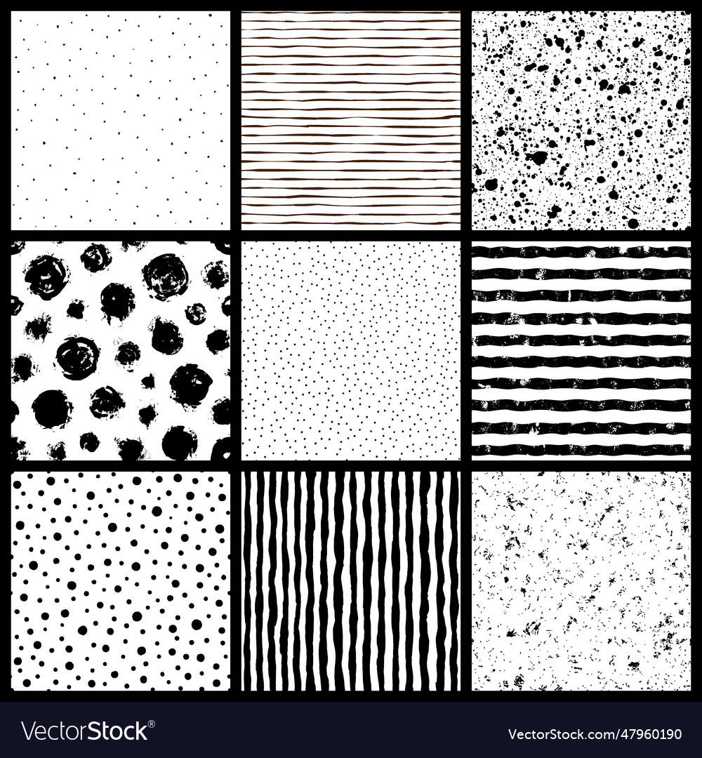 Texture seamless pattern set simple Royalty Free Vector
