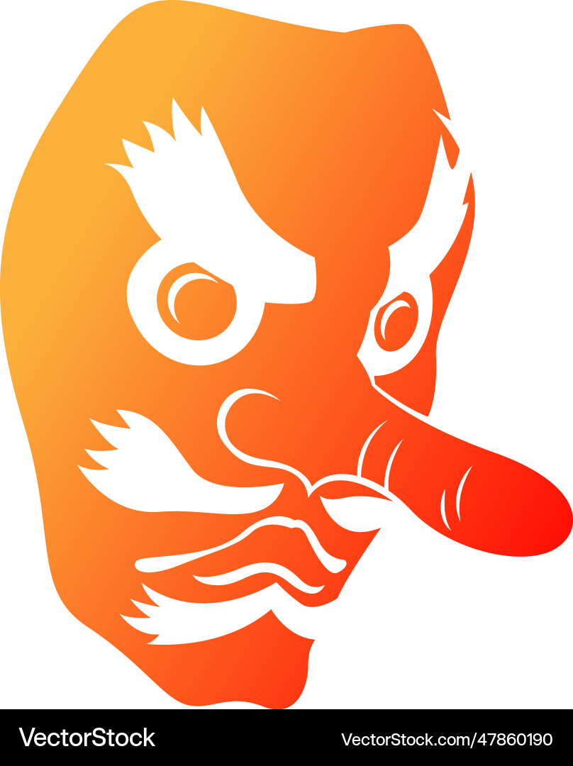 Traditional tengu mask icon Royalty Free Vector Image