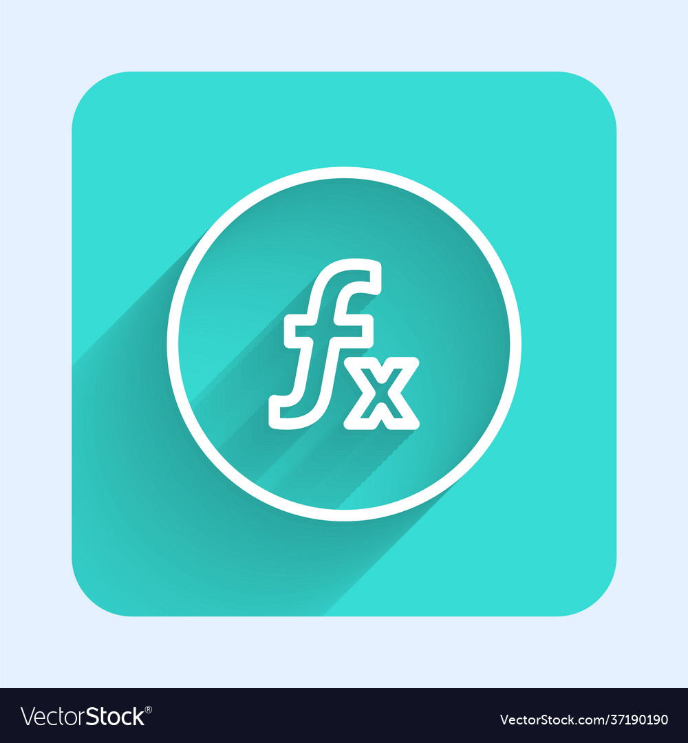 White line function mathematical symbol icon Vector Image