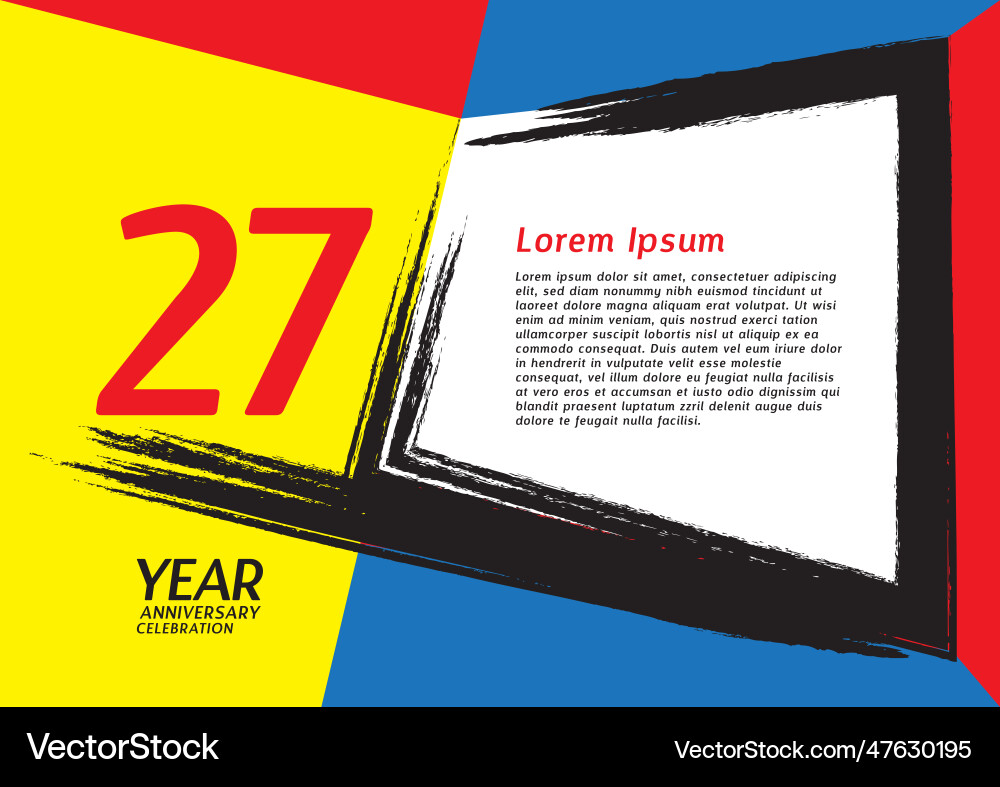 27 year anniversary celebration on modern Vector Image