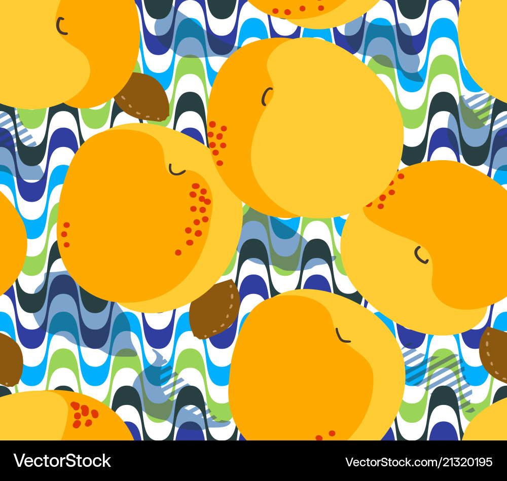 Apricot fruits seamless pattern fresh apricots Vector Image