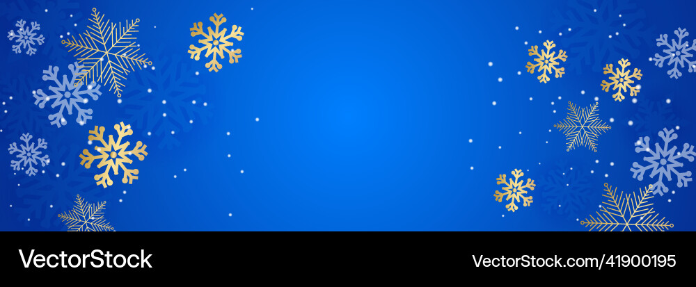 Bright snow blue snowflake design template banner Vector Image