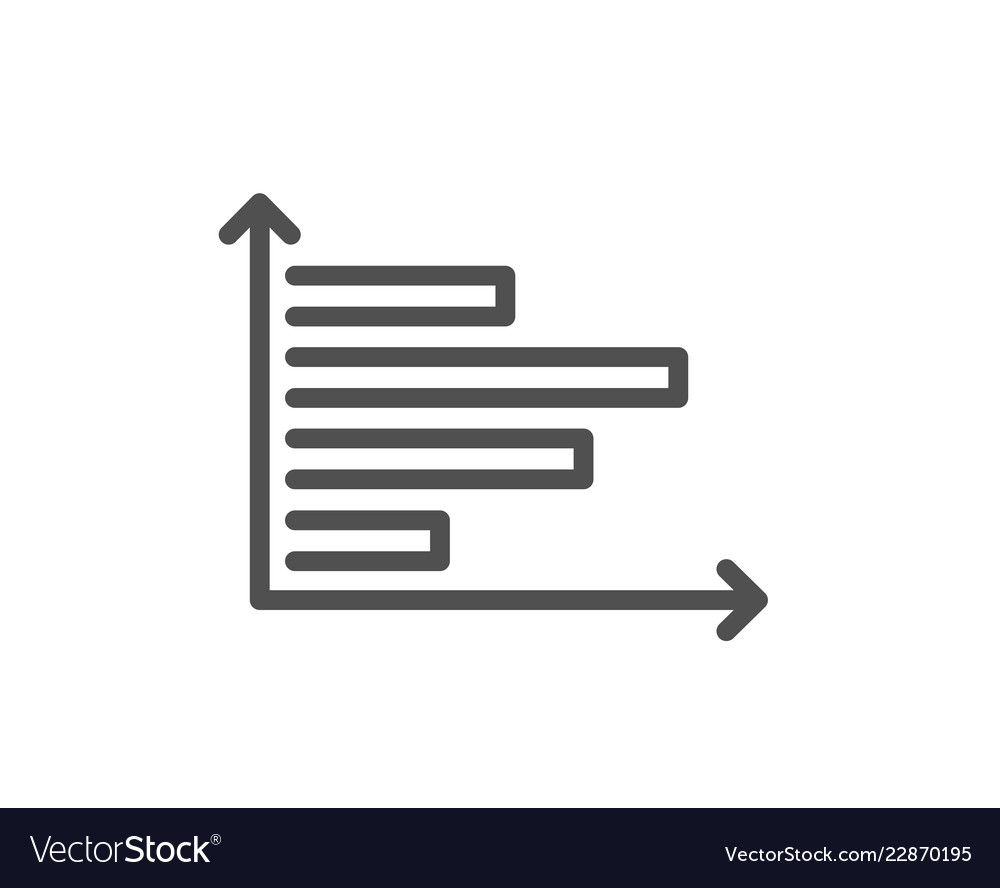 Horizontal chart line icon column graph sign Vector Image