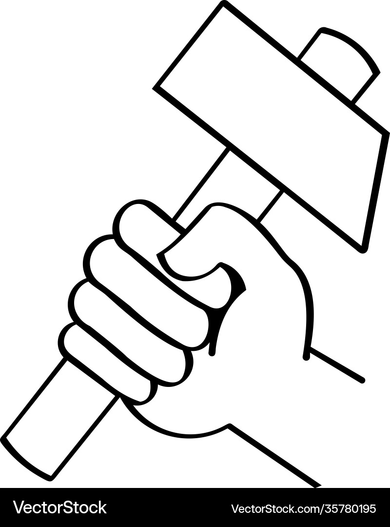 Hummer in hand icon logo design template Vector Image