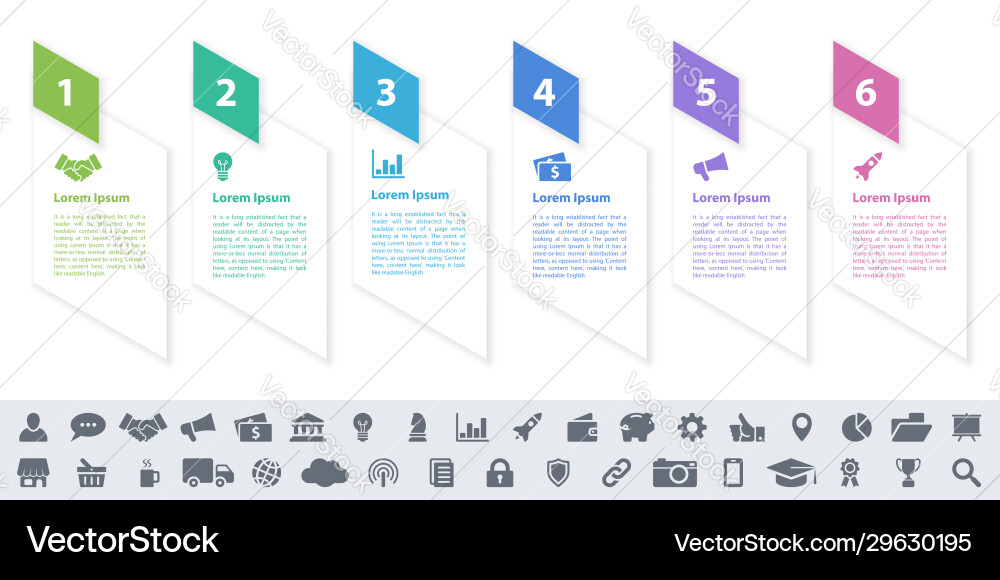 Infographic design business concept with 6 steps Vector Image