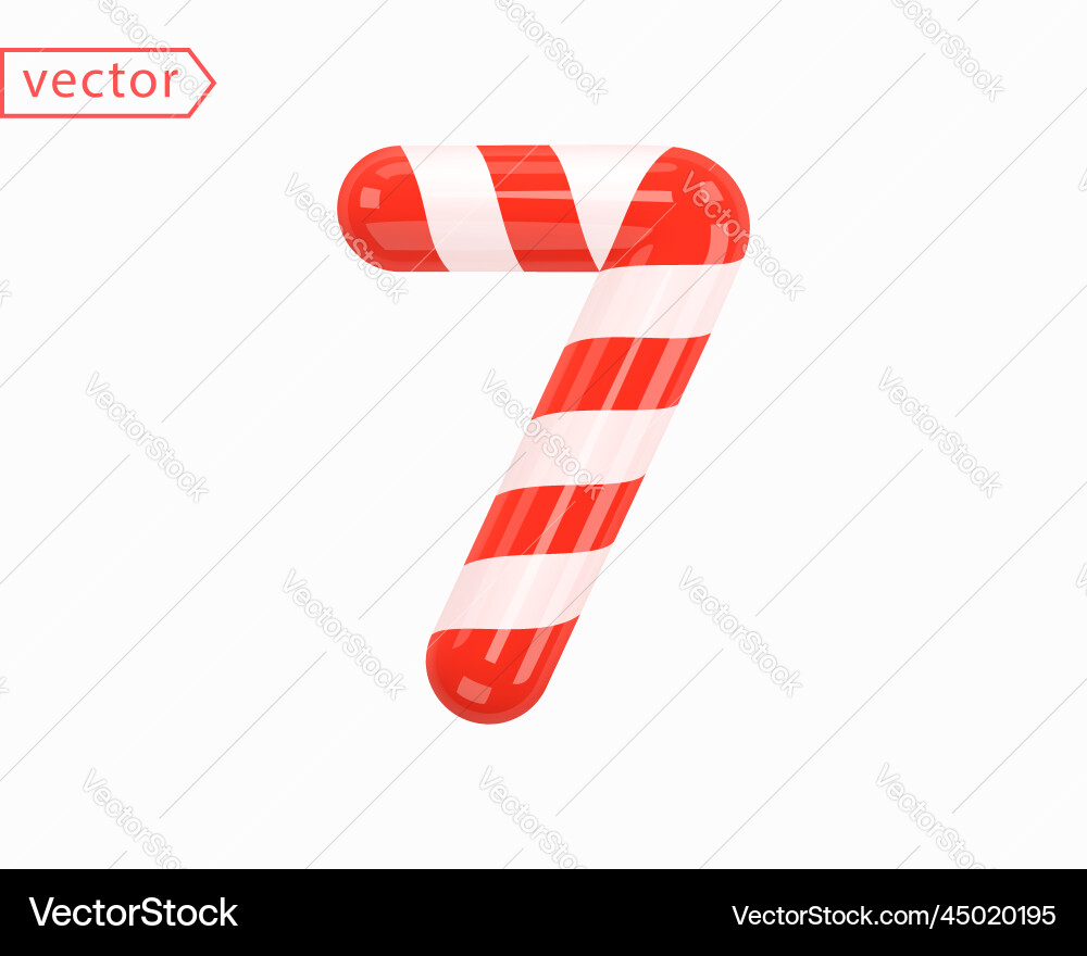 Number 7 seven sign white intertwined Royalty Free Vector