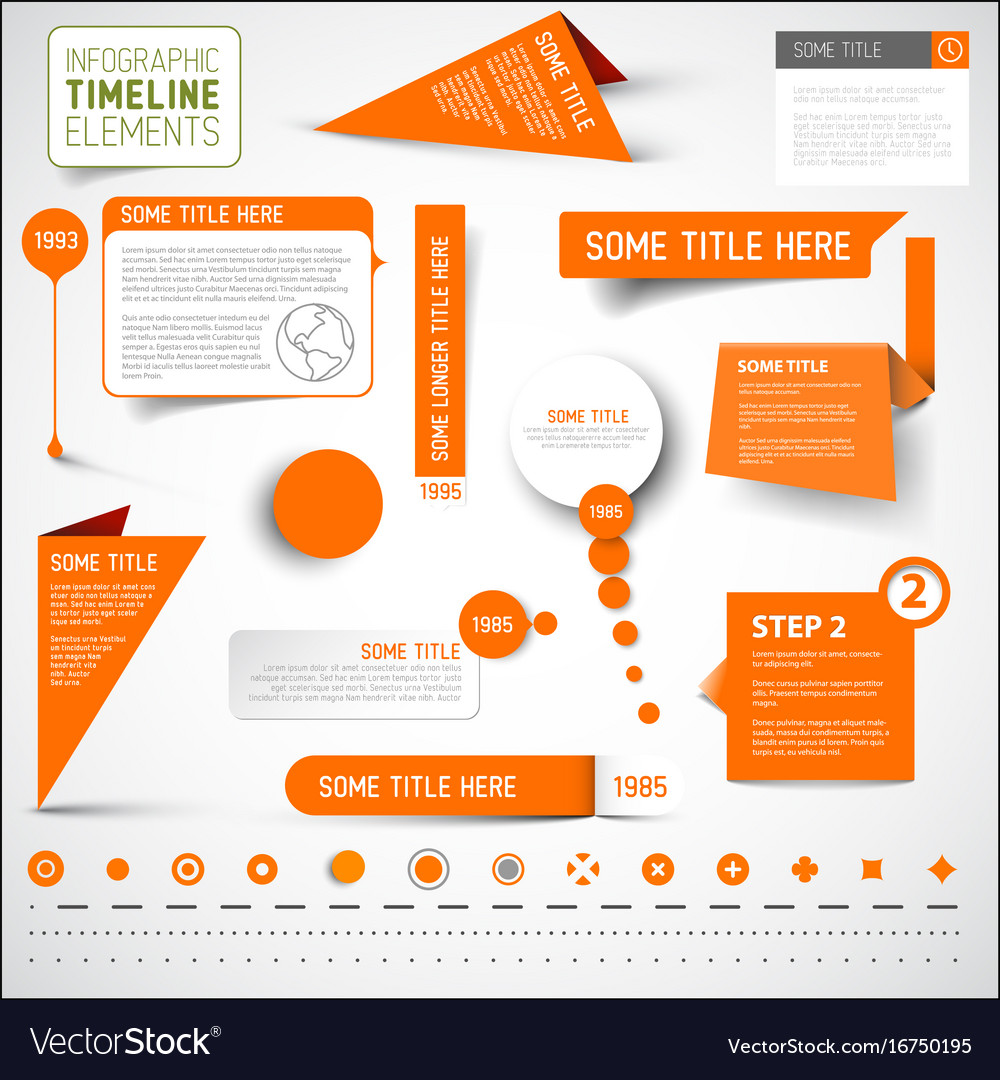 Orange infographic timeline elements template Vector Image Orange infographic timeline elements template Vector Image