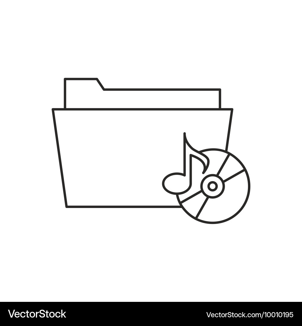 Outline document folder icon Royalty Free Vector Image