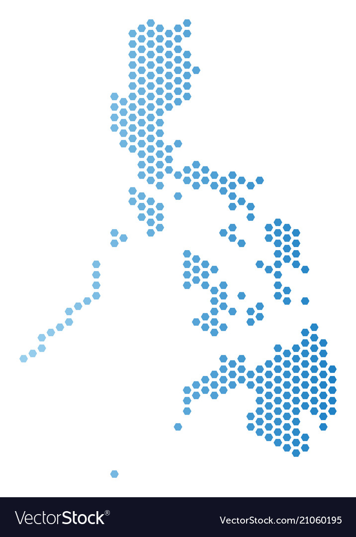 Philippines map hexagonal abstraction Royalty Free Vector