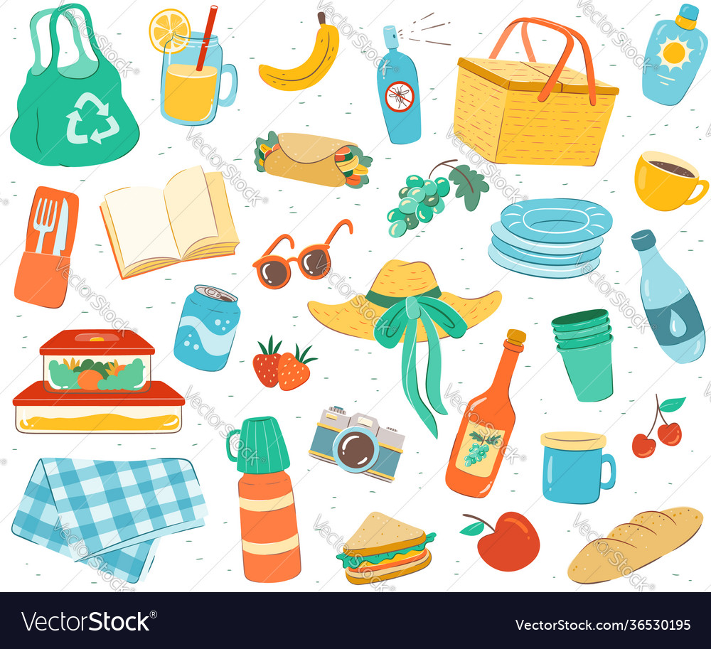 Picnic seamless pattern Royalty Free Vector Image