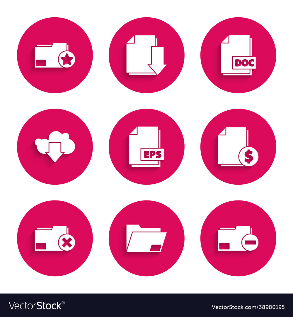 Set eps file document document folder with minus Vector Image Set eps file document document folder with minus Vector Image
